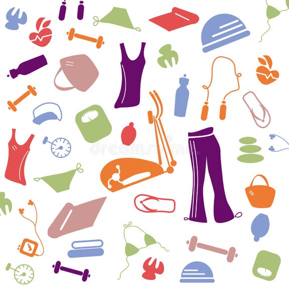 Healthy lifestyle pattern stock illustration. Illustration of voracious ...