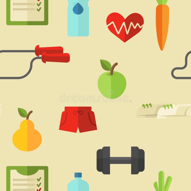 Healthy Lifestyle. Vector Wellness Concept Stock Vector - Illustration ...