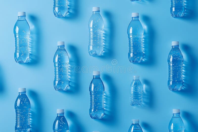 Healthy Living Water Bottle Pattern Stock Illustration - Illustration ...