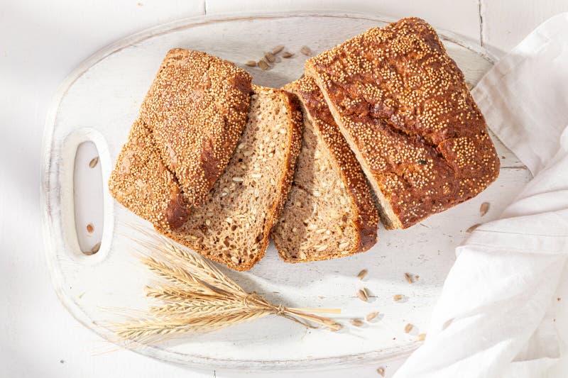 Healthy Loaf of Rye Bread Baked with Rye and Barley Stock Photo - Image ...
