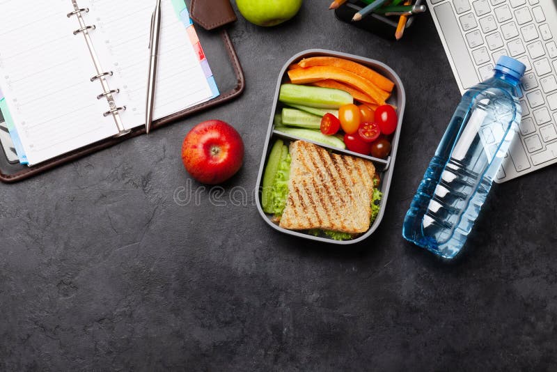 Healthy Lunch Box with Sandwich and Vegetables Stock Photo - Image of ...