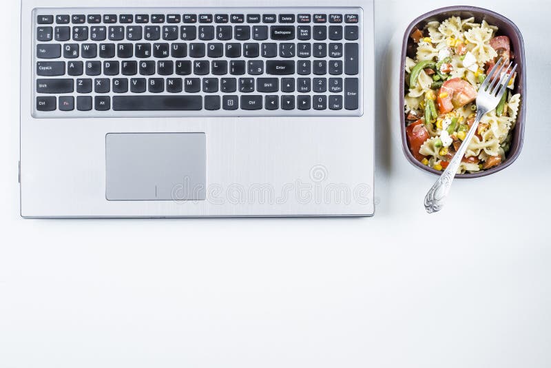 Healthy Lunch in the Workplace Stock Photo - Image of table, office ...