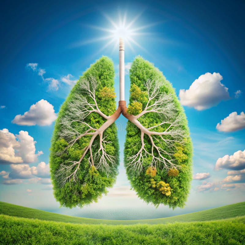 Healthy Lungs Represented by Trees, Symbolizing Clean Air and Nature ...