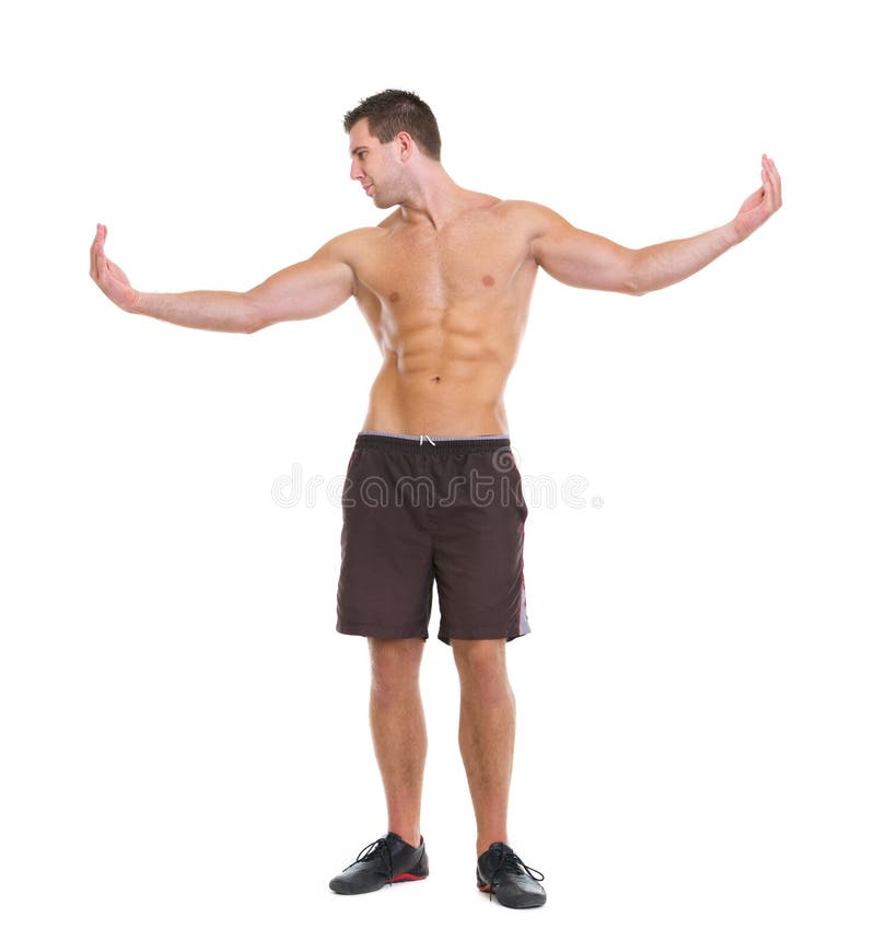 Healthy Man Showing Muscular Body Stock Photo - Image of full, male ...