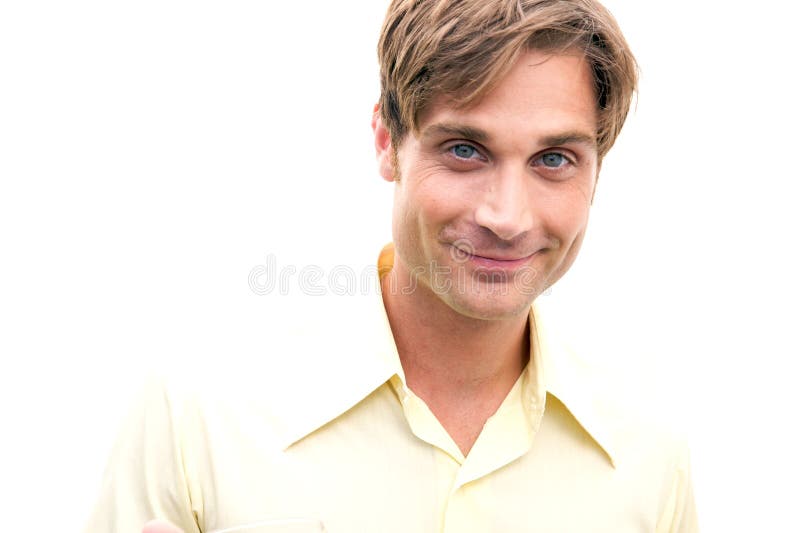 Healthy Man Smirking stock image. Image of happy, bangs - 10392715