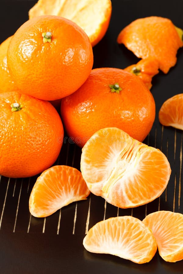 Mandarin Orange Sections in White Bowl Stock Photo - Image of delicious ...