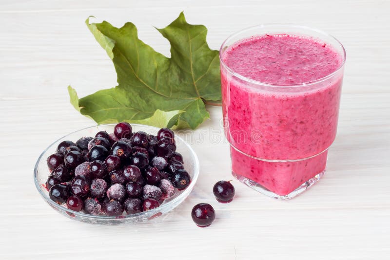 Healthy Mashed Fruit with Yogurt. Mixed Berries Blackcurrant Dri Stock ...