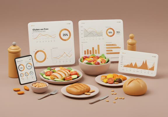 Healthy Meal Data Visualization Stock Illustration - Illustration of ...