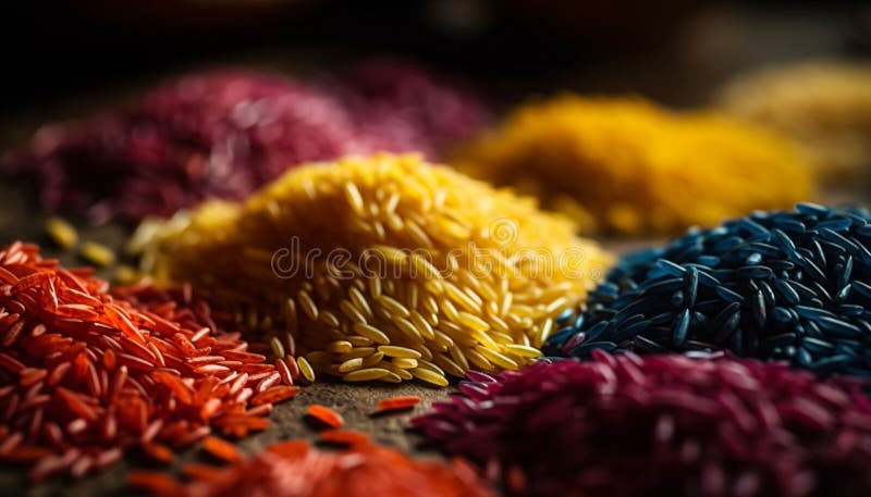 A Healthy Meal of Organic Rice and Pasta, Colorful Variation Generated ...