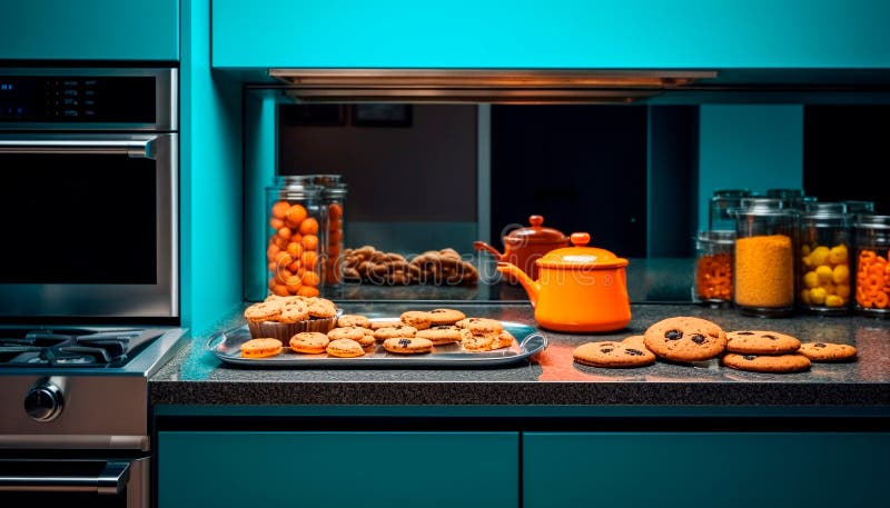Healthy Meal Preparation in Modern Kitchen with Fresh Fruit Snack ...