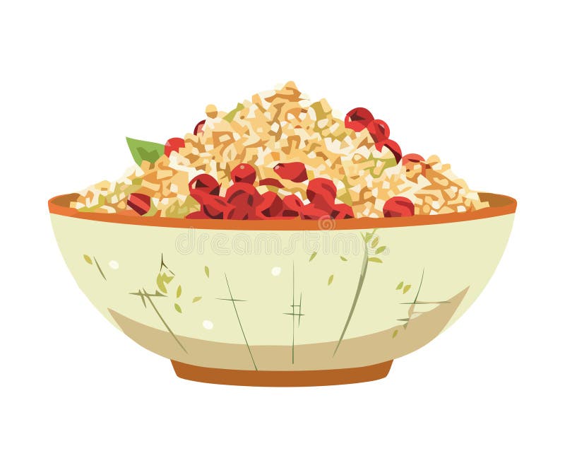 Healthy Meal of Rice and Beans Stock Vector - Illustration of meal ...