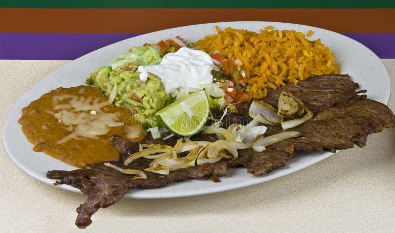 Healthy Mexican Meal, Grilled Beef and Vegetables Stock Photo - Image ...
