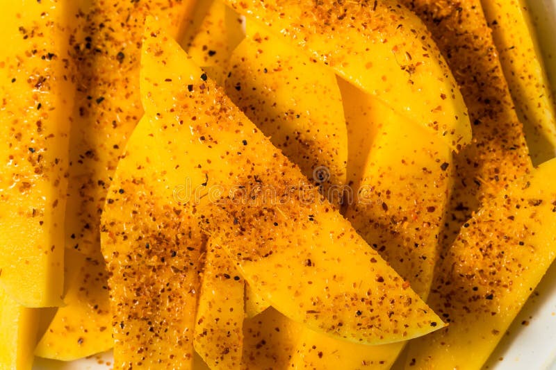 Healthy Mexican Sliced Mango with Tajin Spice Stock Image - Image of ...