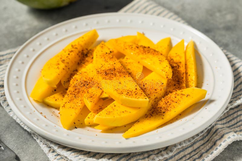 Healthy Mexican Sliced Mango with Tajin Spice Stock Photo - Image of ...