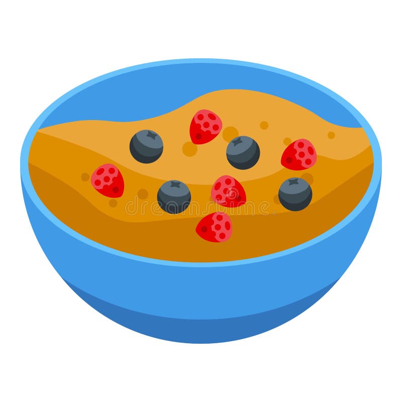 Healthy Muesli Food Icon, Isometric Style Stock Vector - Illustration ...