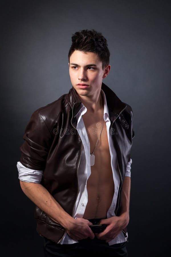 Healthy Muscular Young Man on Grey Background Stock Image - Image of ...