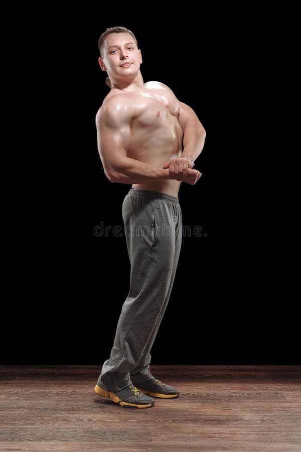 Healthy Muscular Young Man in Studio Stock Image - Image of lifestyle ...