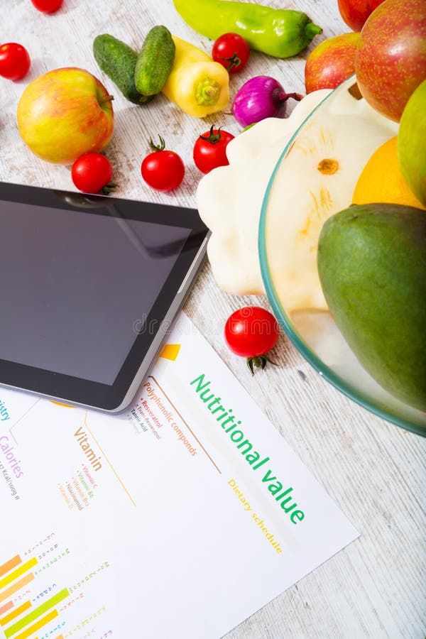 Healthy Nutrition and Tablet Stock Photo - Image of cooking, analyze ...