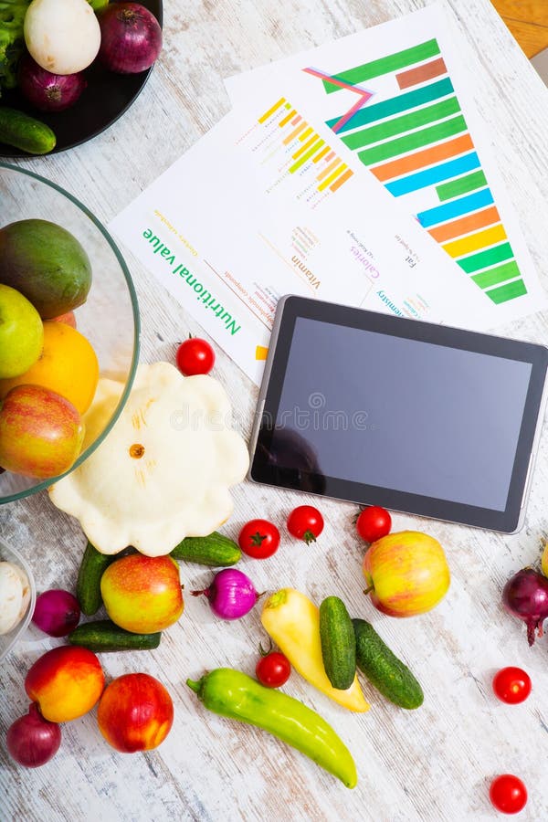 Healthy Nutrition and Tablet Stock Image - Image of nature, plant: 68386853