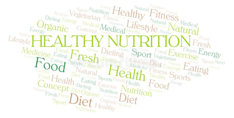 Healthy Nutrition Word Cloud. Stock Illustration - Illustration of ...