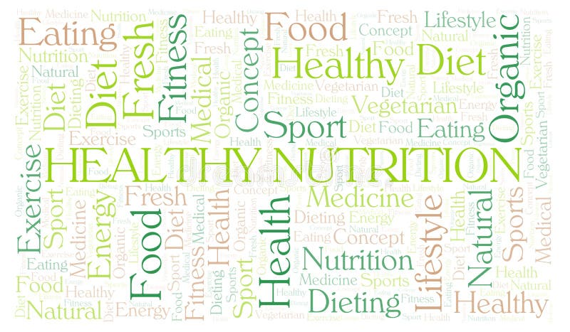 Healthy Nutrition Word Cloud Stock Illustration - Illustration of ...