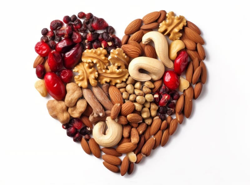 Heart with hazelnuts stock illustration. Illustration of autumn - 77721723