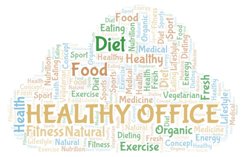 Healthy Office word cloud stock illustration. Illustration of colors ...