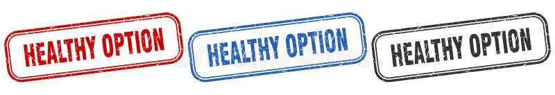 Healthy Option Square Isolated Sign Set. Healthy Option Stamp Stock ...