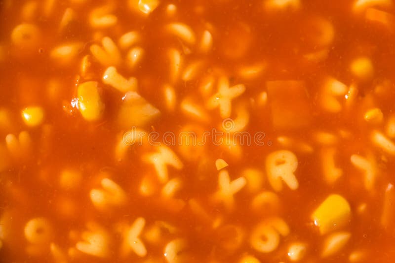 Healthy Organic Alphabet Tomato Soup Stock Photo - Image of food, text ...