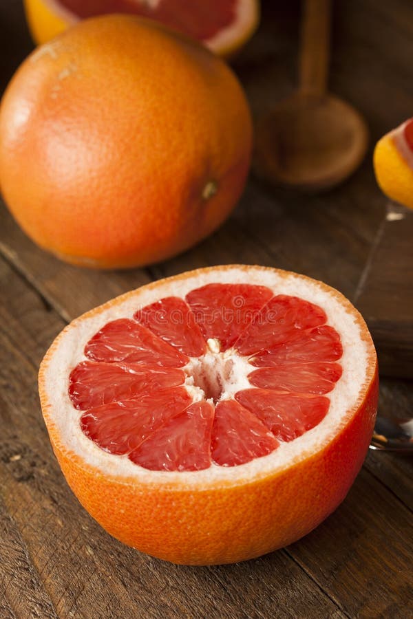 Healthy Organic Red Ruby Grapefruit Stock Photo - Image of freshness ...