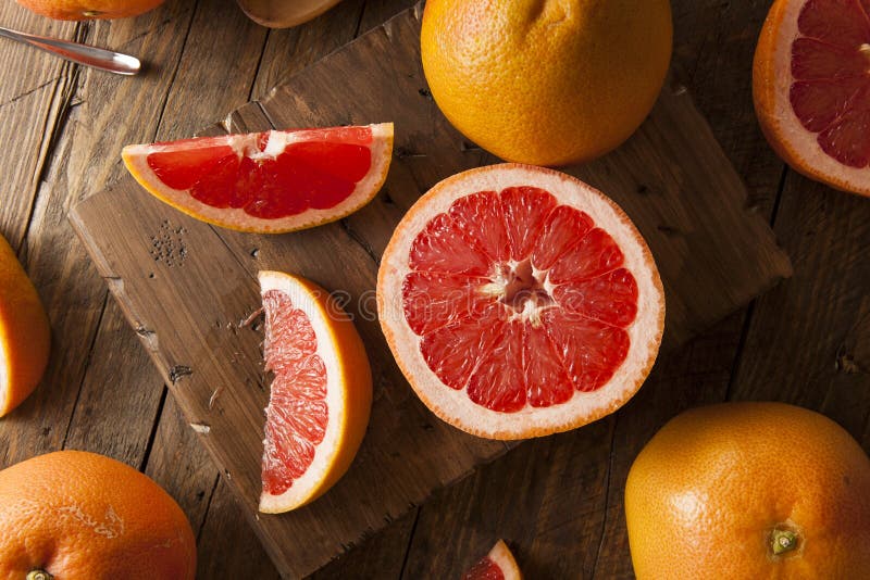 Healthy Organic Red Ruby Grapefruit Stock Image - Image of vibrant ...