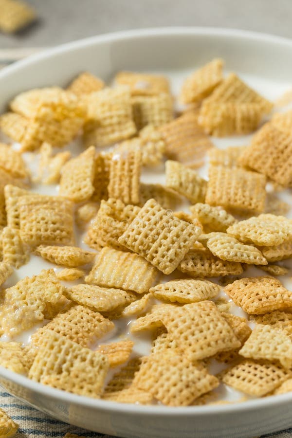 Healthy Organic Rice Squares Breakfast Cereal Stock Image - Image of ...