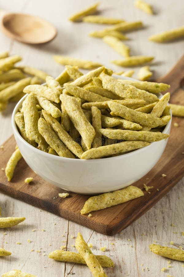 Healthy Organic Snap Pea Chips Stock Photo - Image of legume ...