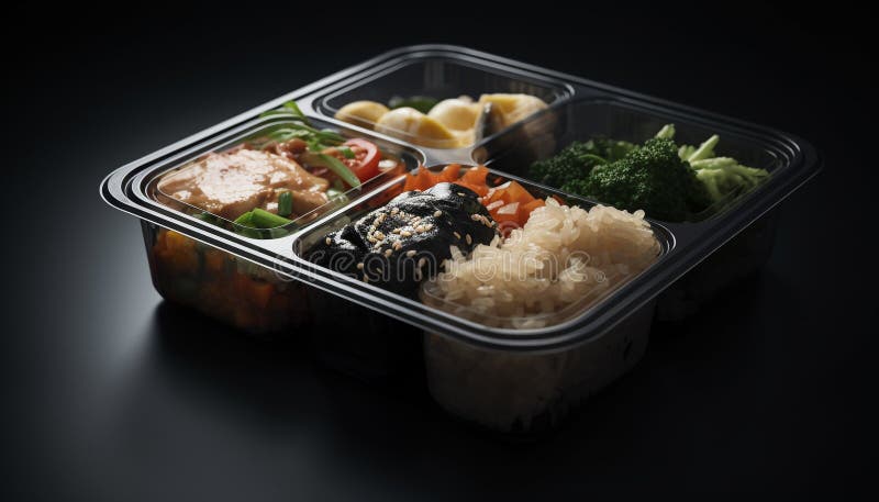 Healthy Packed Lunch with Rice, Steamed Veggies, and Grilled Meat ...