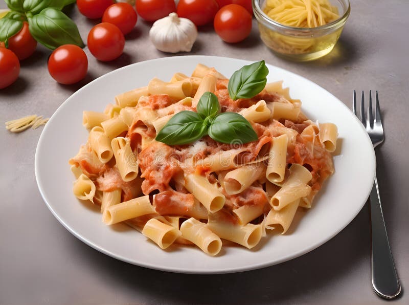 Healthy pasta on the plate stock illustration. Illustration of meal ...