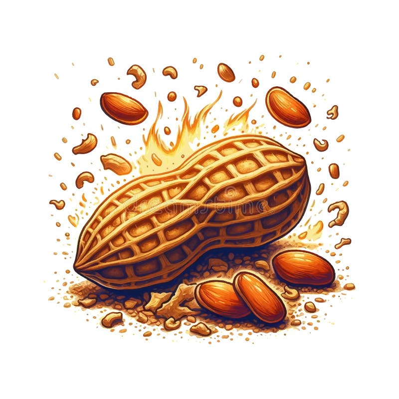 Healthy peanut vector stock vector. Illustration of berrer - 335753596