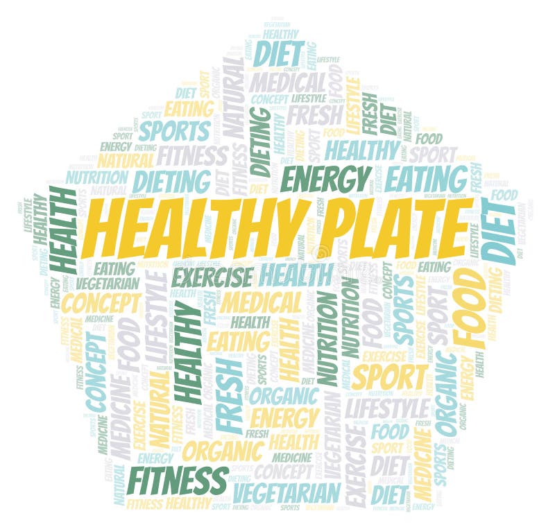 Healthy Plate word cloud. stock illustration. Illustration of text ...