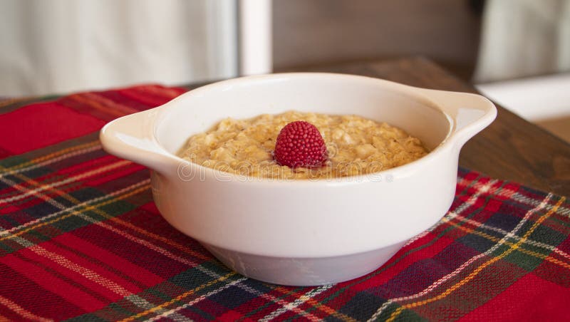 Healthy Porridge with Raspberry. Close Up. Stock Photo - Image of ...