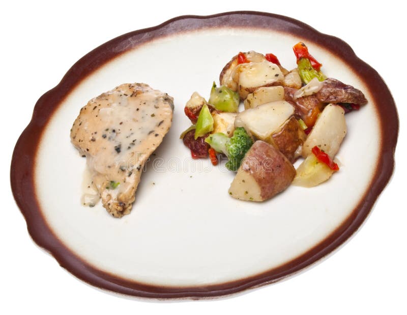 Healthy Portion Chicken Dinner Stock Image - Image of chicken, plate ...