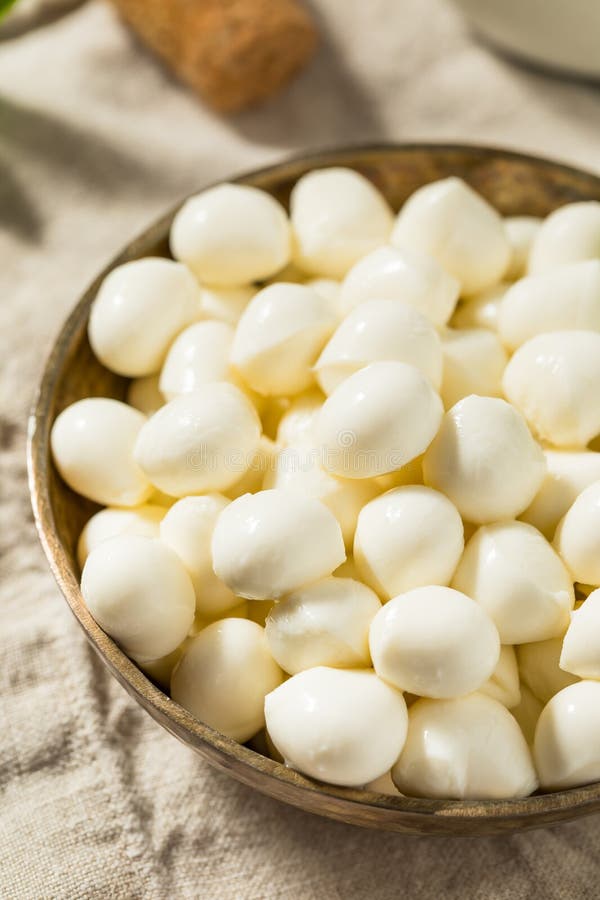 Healthy Raw Organic Mozzarella Pearls Stock Image - Image of italy ...