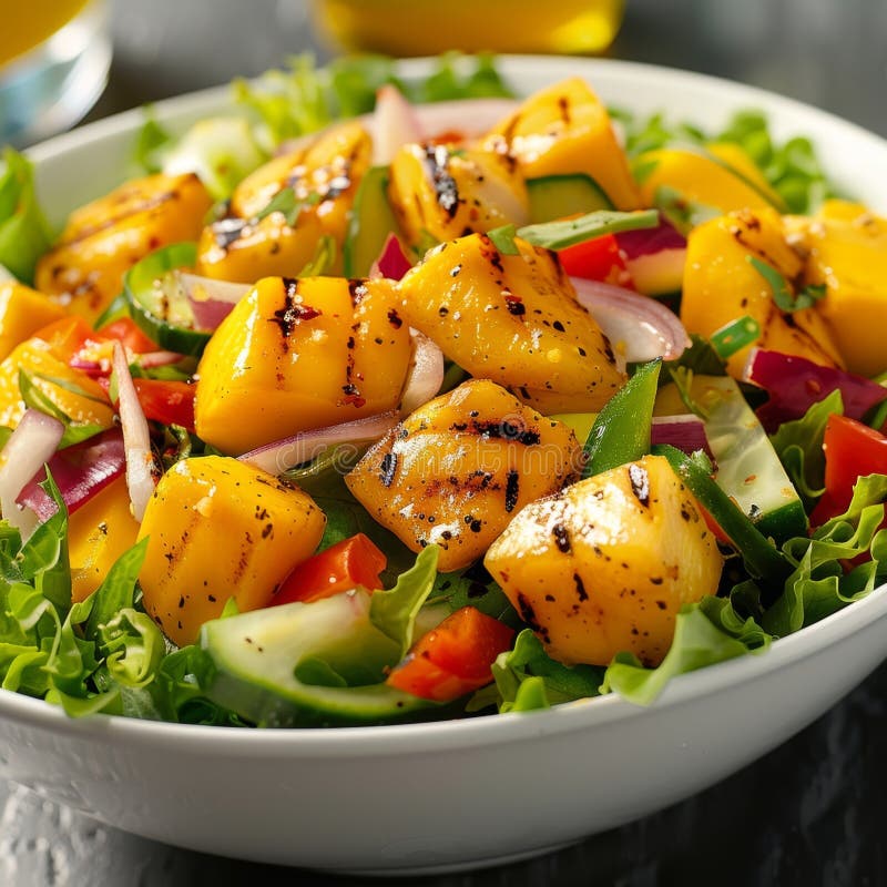 A Healthy and Refreshing Option with Grilled Mango and Vegetables ...