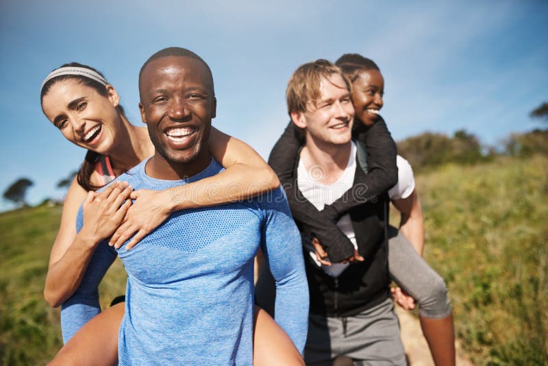 Healthy Relationship Have Healthy Dates. Two Men Carrying Their ...