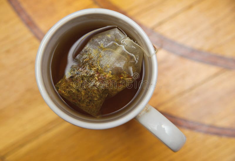 Healthy Restorative Drink. Teabag in a Cup of Tea Stock Photo - Image ...