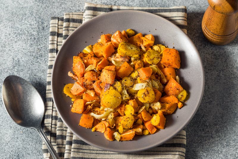 Healthy Roasted Potato Root Vegetables Stock Image - Image of delicious ...