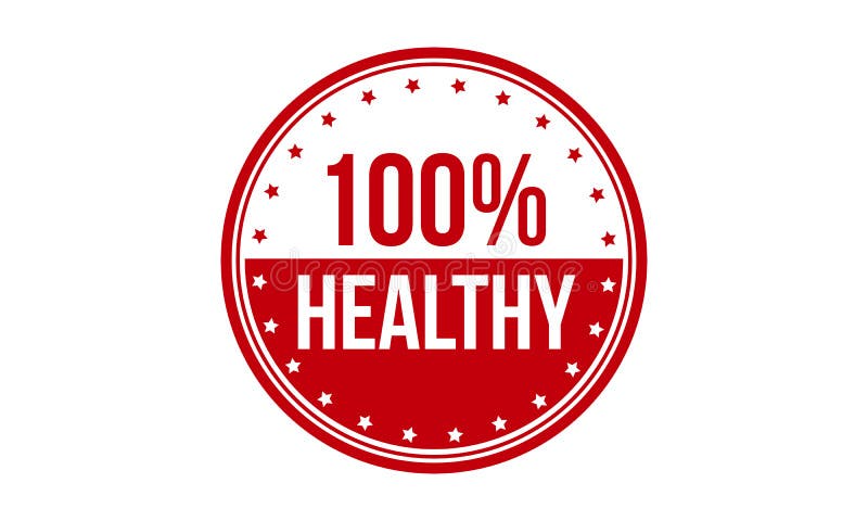 100 Healthy Rubber Stamp. Red 100 Healthy Rubber Grunge Stamp Seal ...