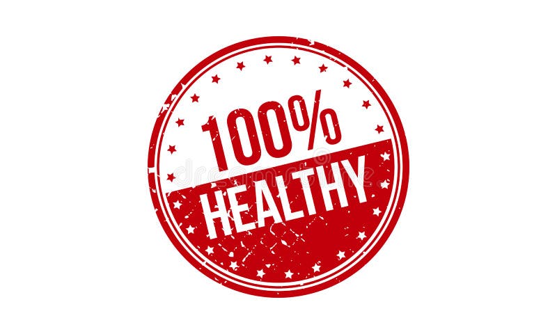100 Healthy Rubber Stamp. Red 100 Healthy Rubber Grunge Stamp Seal ...