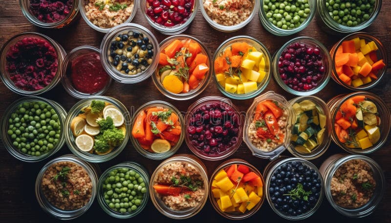 Healthy Salad with Fresh Fruit and Vegetables Generated by AI Stock ...