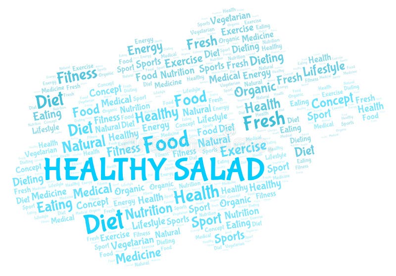 Healthy Salad word cloud. stock illustration. Illustration of health ...