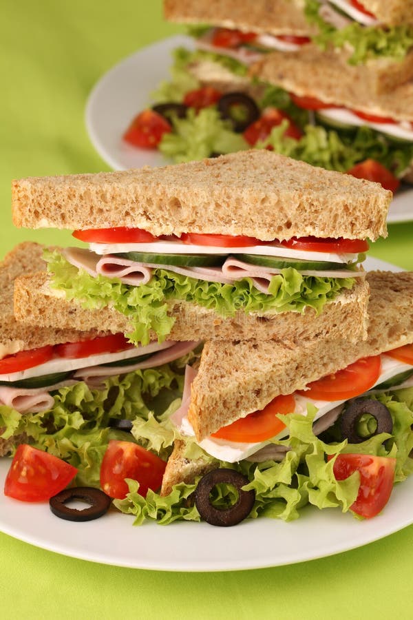 Healthy sandwiches stock image. Image of dinner, objects - 14373505