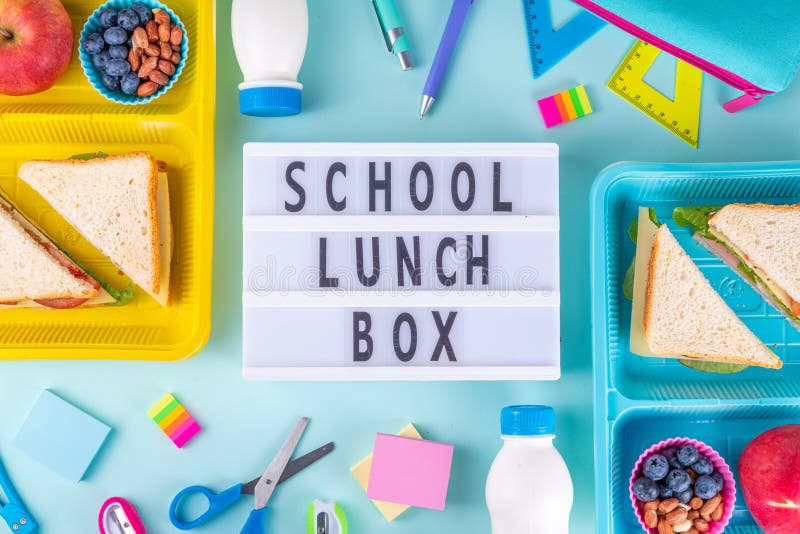 Healthy school lunch box stock photo. Image of sandwich - 285130242